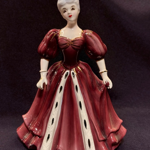 napco | Art | Napco Lady Barbara A874b Woman In Burgundy Wine Formal ...